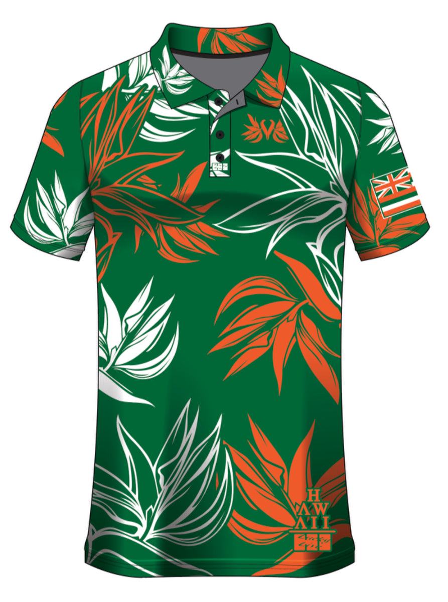 UH LLHI DRIFIT ALOHA POLO- Kelly Green – Lucky Live HI Clothing