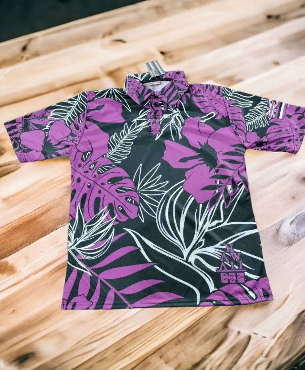 LLHI PLUMARIA DRIFIT ALOHA POLO – Lucky Live HI Clothing